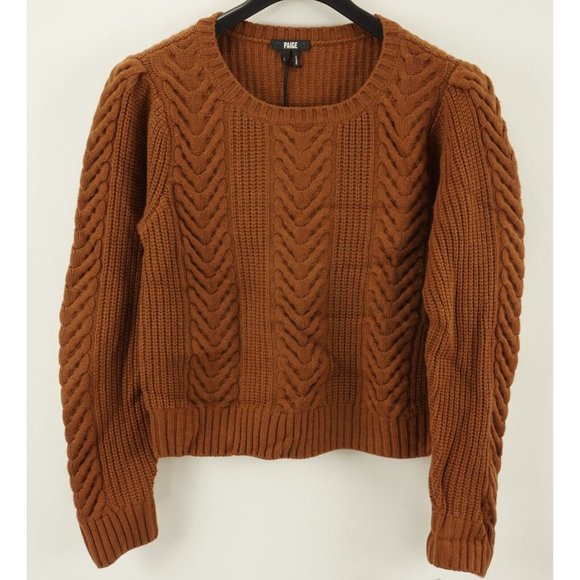PAIGE | Sweaters | New Paige Elizabeth Sweater Women Large Rust Cable ...